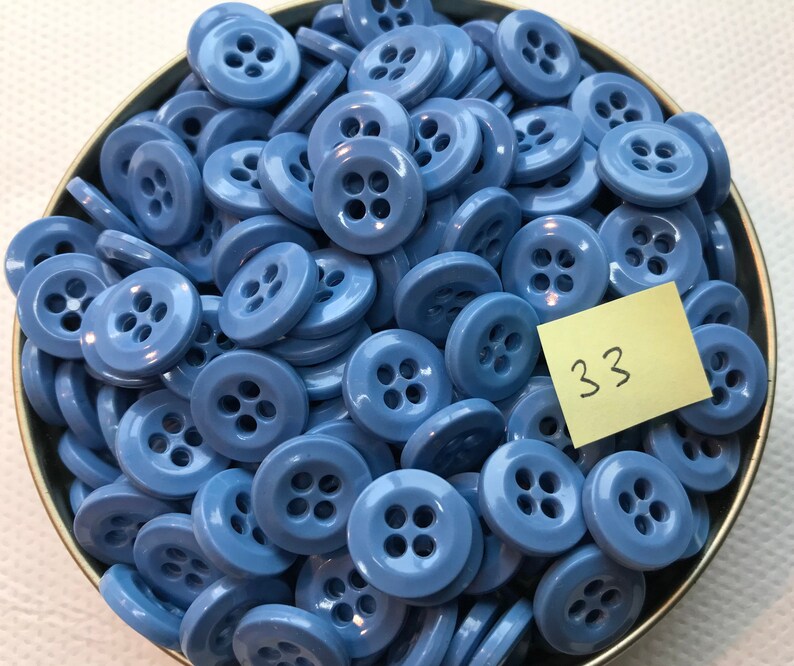 Light Blue Button, Light Blue Buttons, 4 Hole Lot of 10-50-100-500 ...