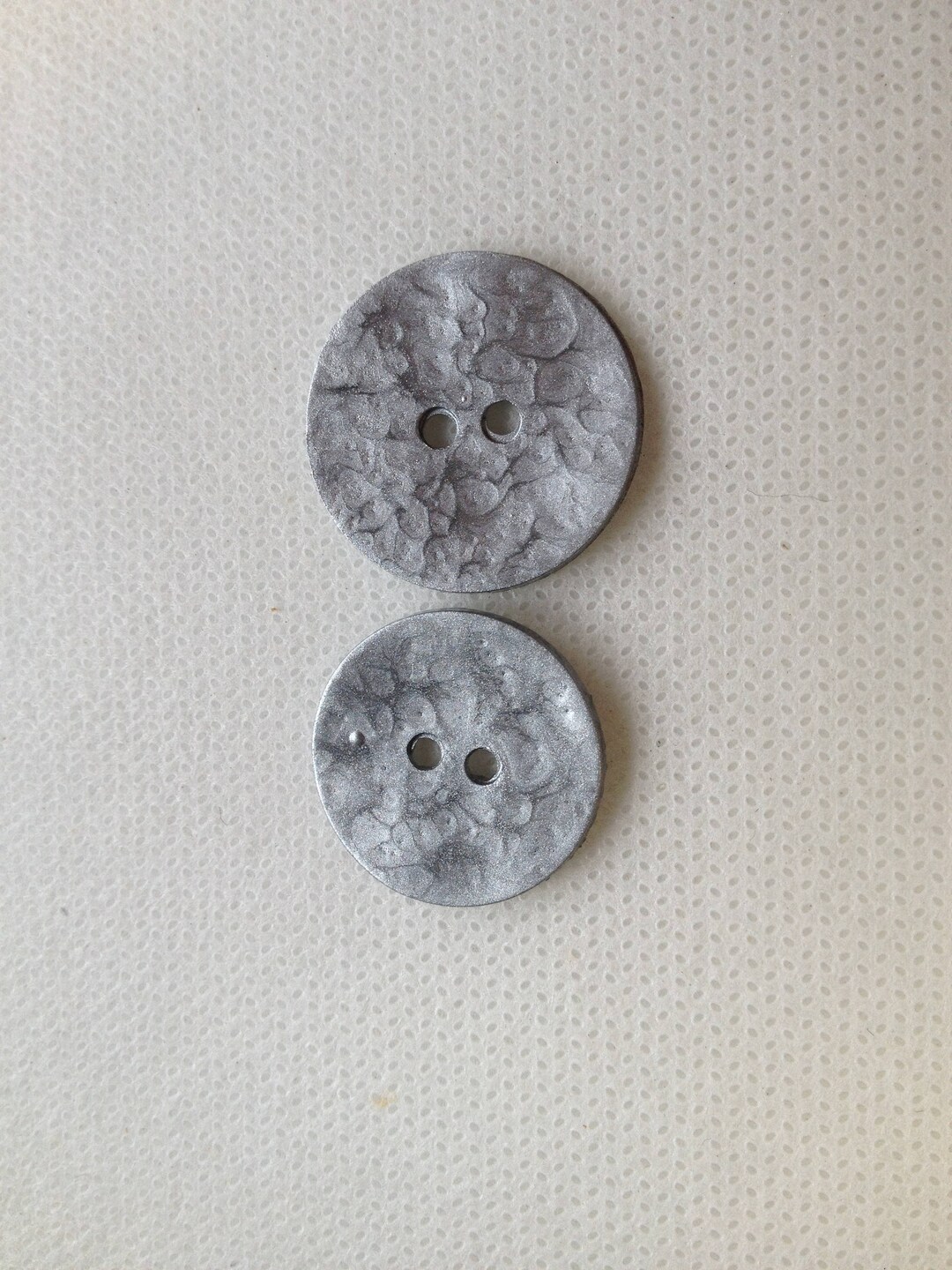 GRAY BUTTONS, "pewter Look", - 2 Hole, Lot of 6 , There is One Sizes ...