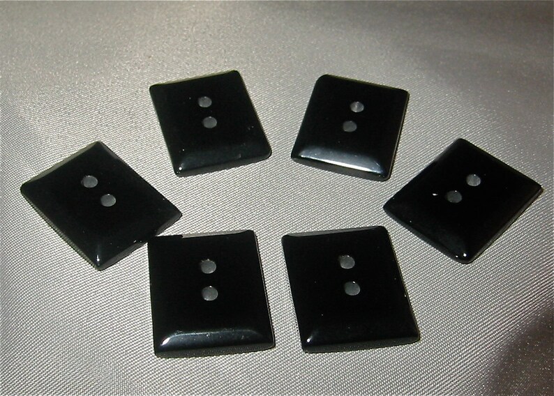 Black Button Lot of 6. Rectangular two Hole. 7/8 X - Etsy