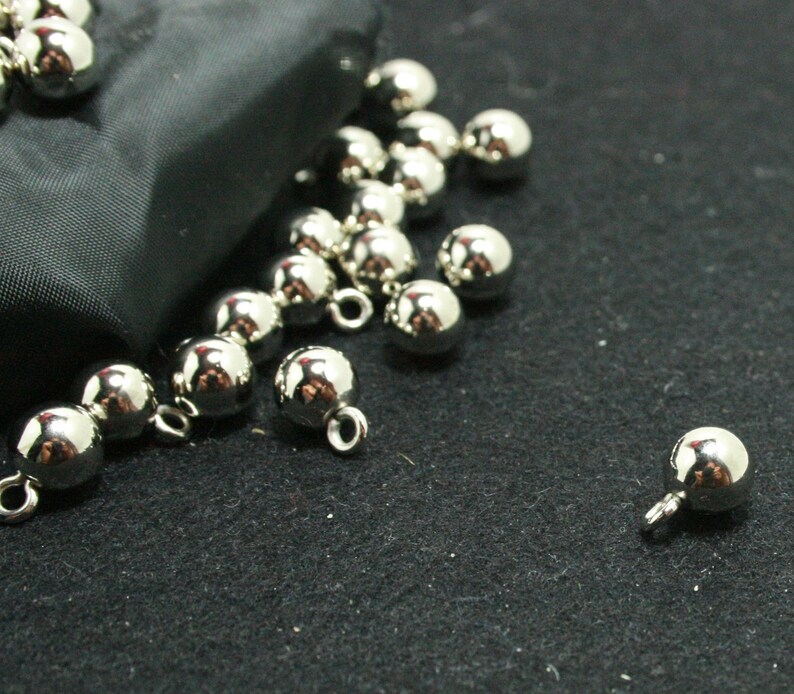 Ball Buttons Chrome Color With Wire Loop Shank 7mm Diameter - Etsy