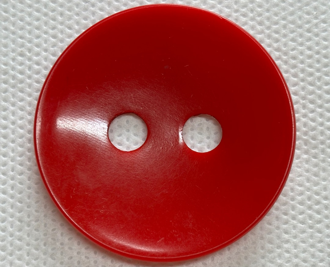 Extra Large Shiny Red 2 Hole Button , Cup Center 1 15/16" (49 Mm) Lot ...