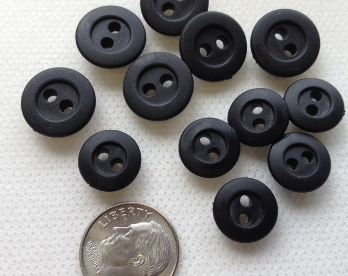 Rubber Buttons - Black 2 Hole Rubber Buttons - 3/4" (20mm). Lot of 6 ...