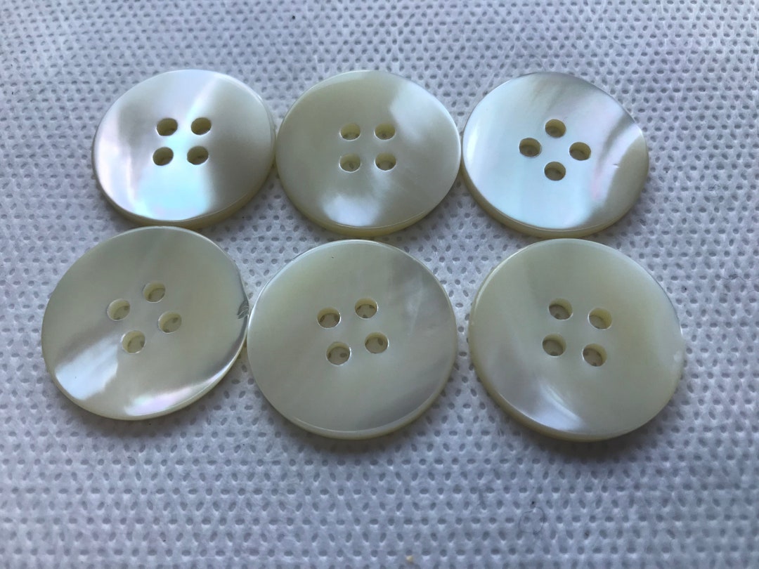 Ex Large Natural Mop Real Shell Buttons. 4 Hole 1 Size 1" (25.4mm)- New ...