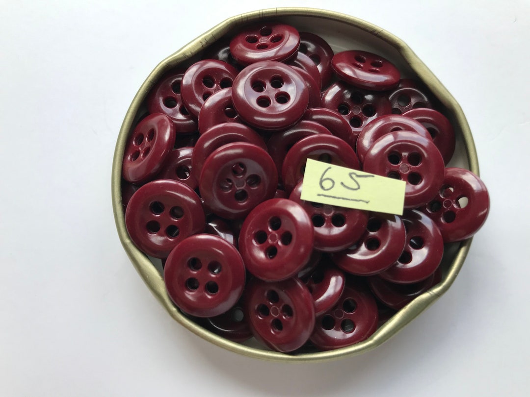 Burgundy Button, Dark Burgundy Buttons, 4 Hole Lot of 10-50-100-500 ...