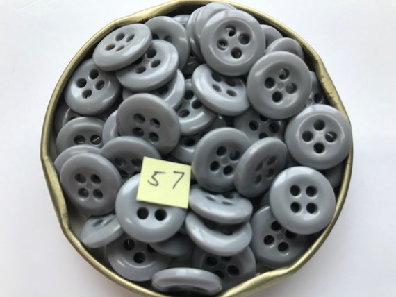 Gray Button Medium Gray buttons 4 hole Lot of 10-50-100-500 | Etsy
