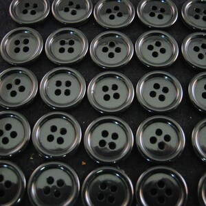 Black Buttons, Small Black Button, Shiny 4 Hole - Lot of 100, Size 5/8 ...