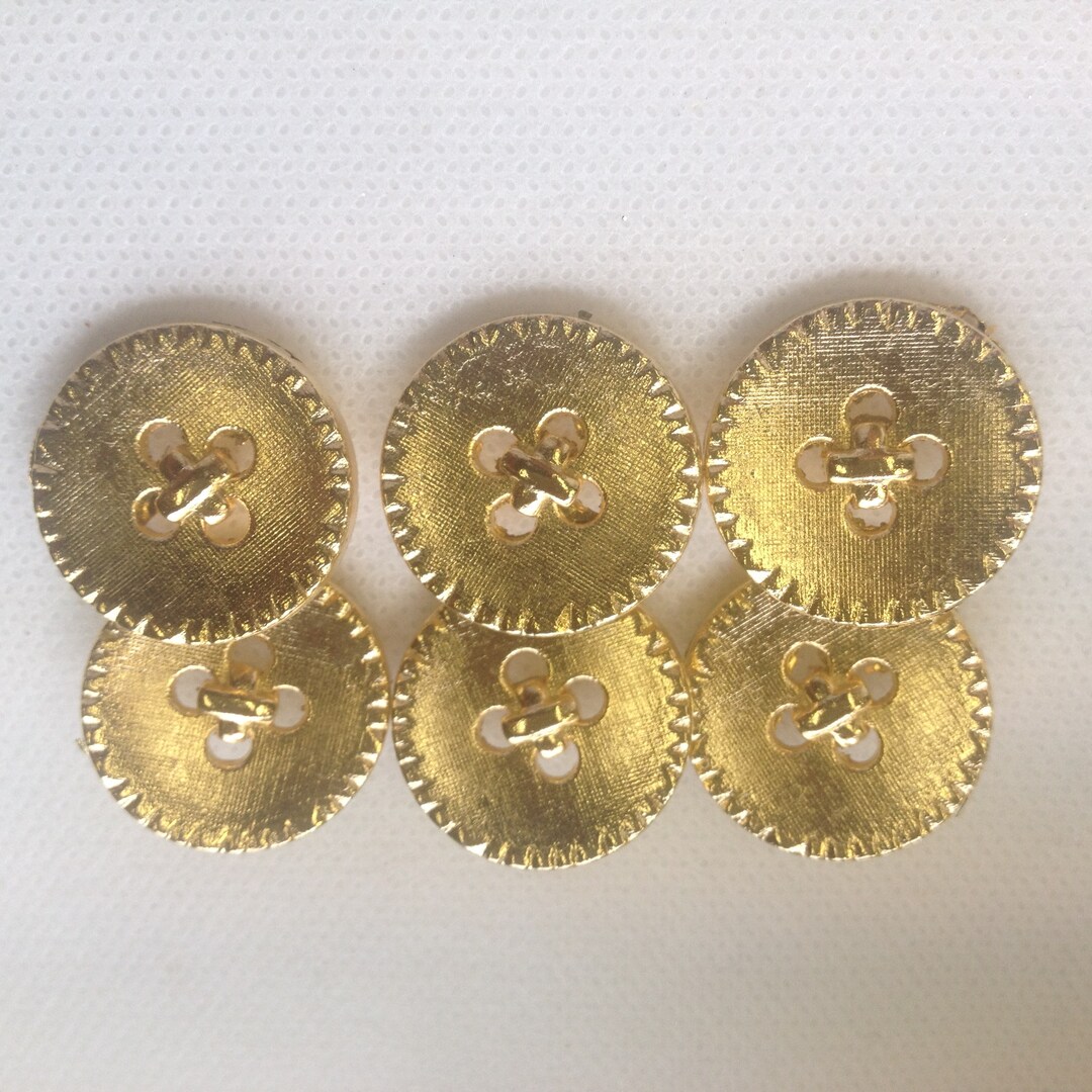 Gold Button. Satin Gold Button. Size 7/8"", Lot of 4 Buttons. Satin ...