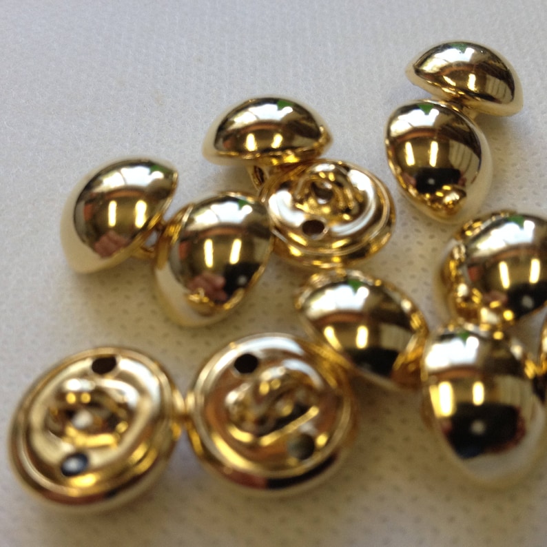 GOLD BUTTON. Half Ball. Size 1/2"(12mm). Small Gold Button. Large Lot ...