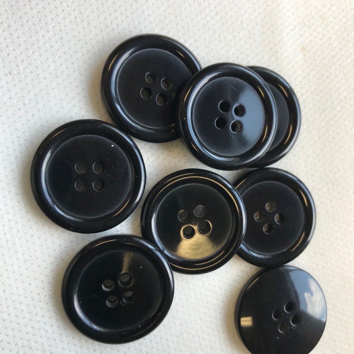 Black Buttons. Large Black Buttons. Shiny 4 Hole Size is - Etsy