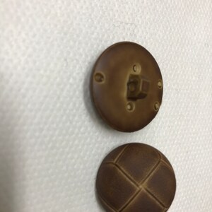 Leather Buttons, Imitation Look, Brown (dark Brown) Shank Buttons, Lot ...
