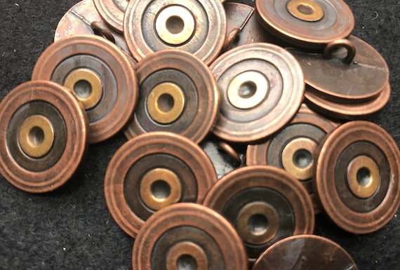Copper Button. Shotgun Shell Design Shank Back Metal Button. 2 - Etsy