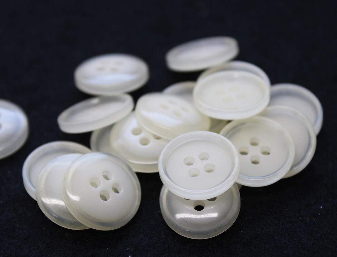 Crystal Rim Button. With Ivory Color Center Button. 4 Hole. Size 5/8 ...