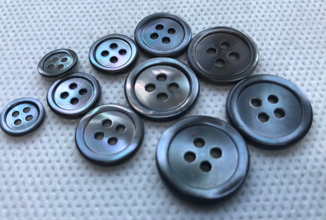 Smoke Natural Troca Shell Buttons. Real Shell 5 Sizes 3/4"-11/16"-5/8 ...