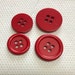 Red Buttons With a Rim 4 Hole, Flat Back 2 Sizes Available. 3/4"(19mm ...