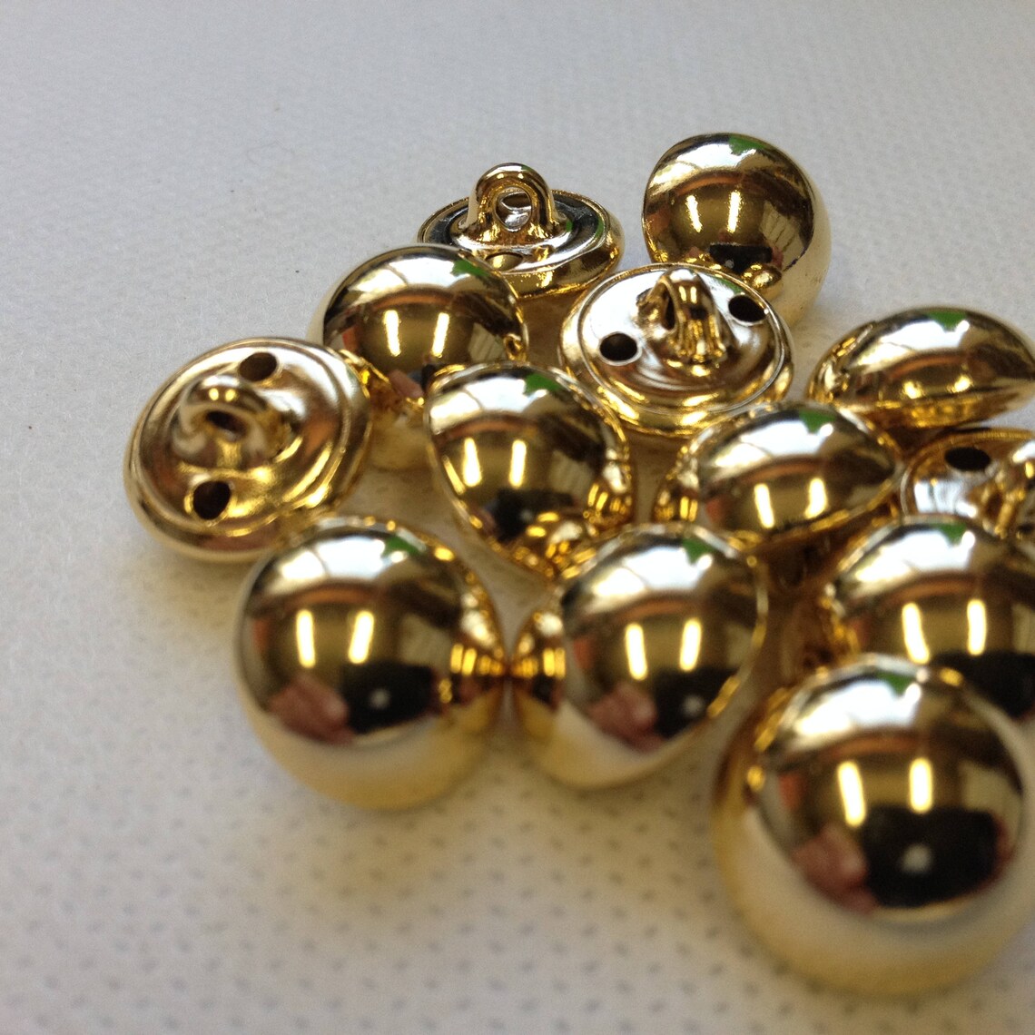 GOLD BUTTON. Half Ball. Size 1/2"(12mm). Small Gold Button. Large Lot ...