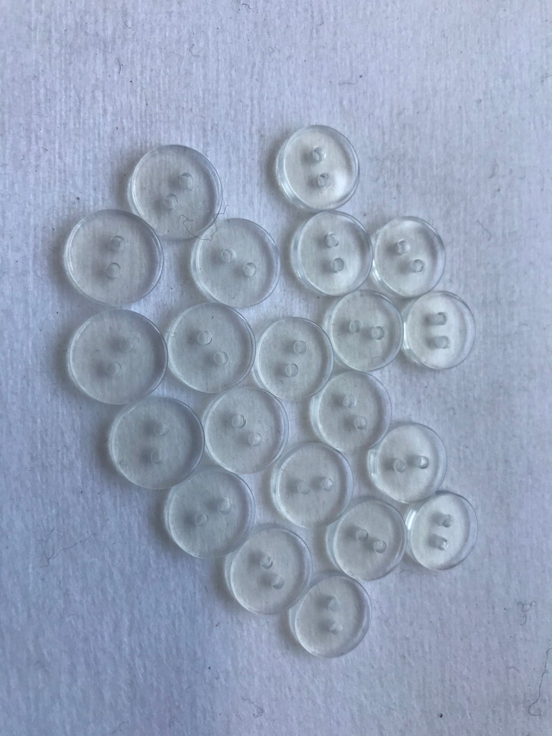 Clear Buttons 2 Hole, Backer Buttons, Two Sizes Available 9/16"(14mm ...