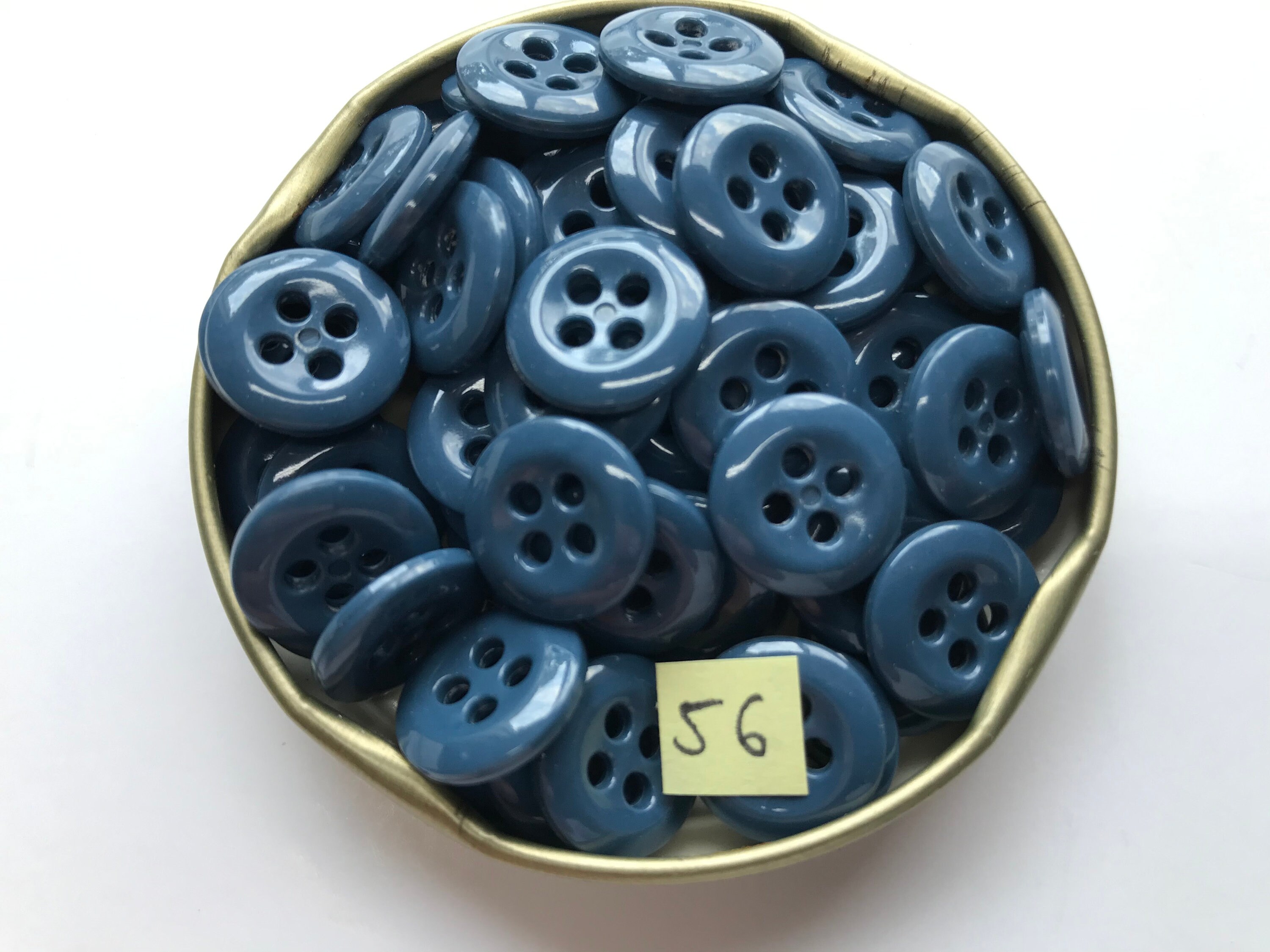 Twill Blue Color, Blue Buttons, 4 Hole Lot of 10-50-100-500 Buttons ...
