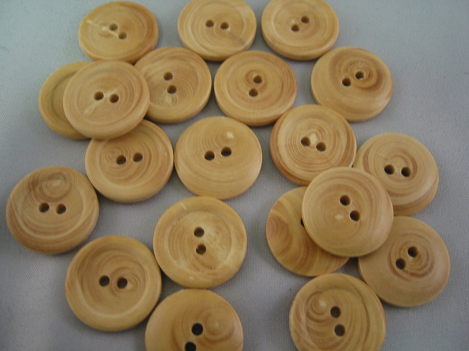 Wood Button. 2 Hole Wood Button. Lot of 6 -size is Approx 3/4" (17mm ...