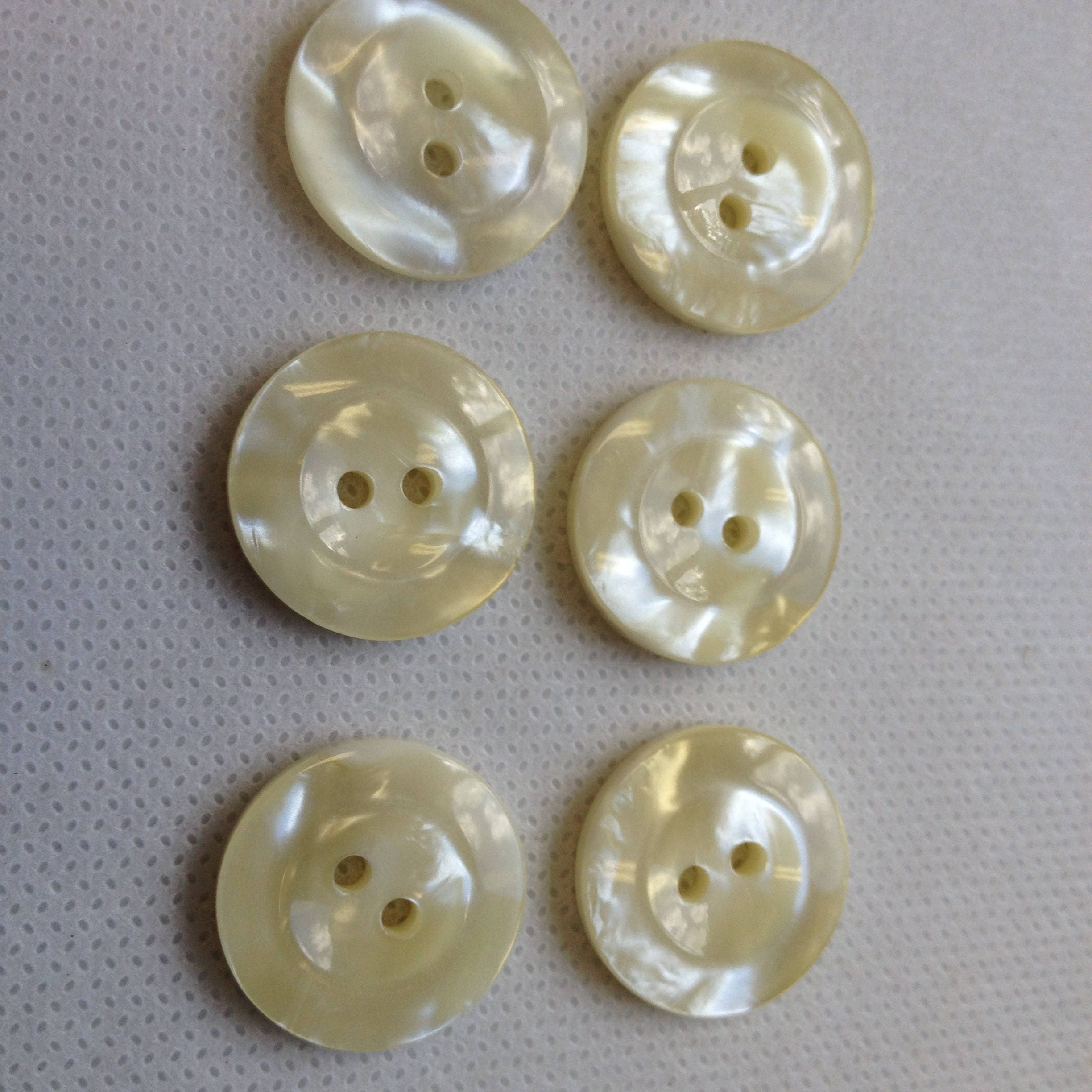 Ivory color Pearlized Button. 2 Hole. Size 3/4 19mm. | Etsy