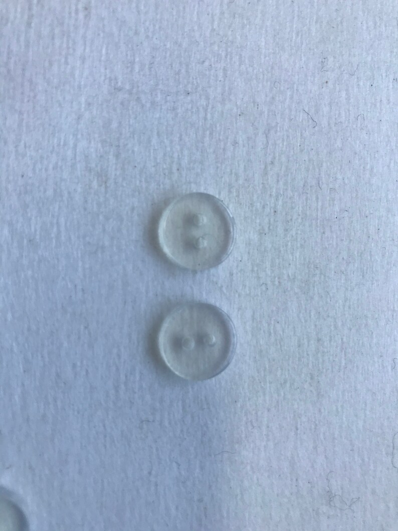 Clear Buttons 2 Hole, Backer Buttons, Two Sizes Available 9/16"(14mm ...