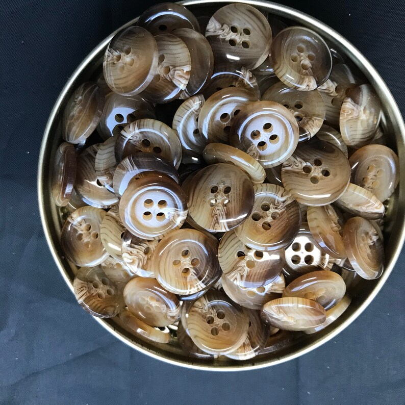 Tan Buttons 4 Hole 5/8" (15mm) in Diameter Round Back ( Lot of 10 ...