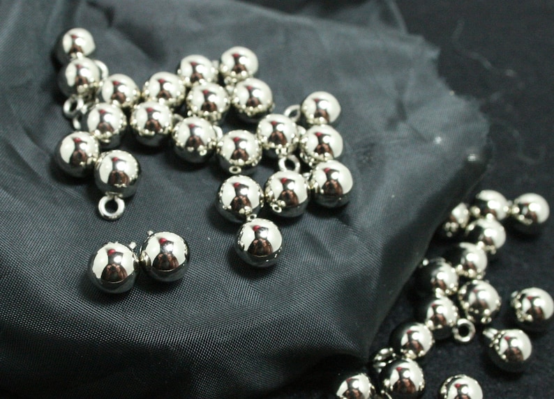 Ball Buttons Chrome Color With Wire Loop Shank 7mm Diameter - Etsy