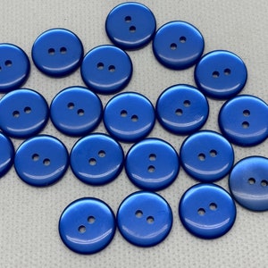 Blue Pearlized Buttons 2 Hole, Flat Back Dome Face 3/4" (19mm) in ...
