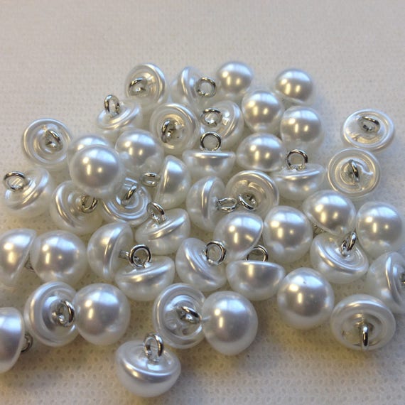Pearl Buttons Domed Pearl Buttons With Wire Shank SIZE - Etsy