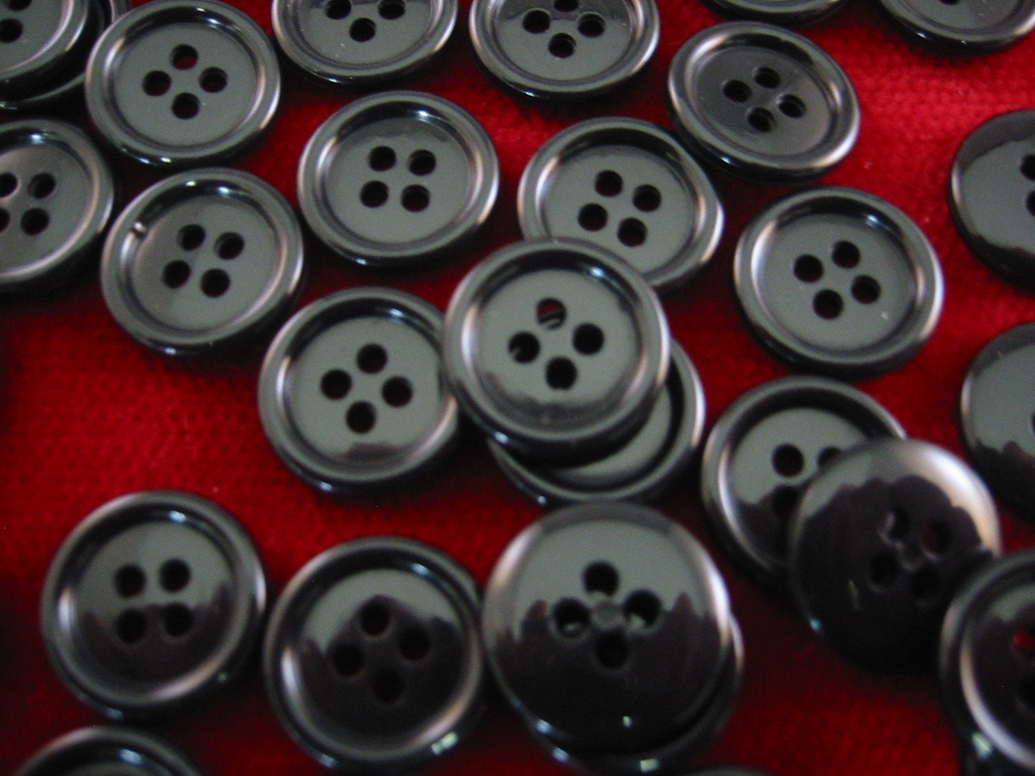 Black Buttons Small Black Button Shiny 4 Hole Lot of 100 - Etsy