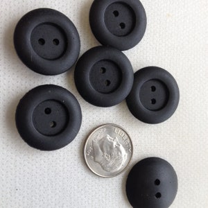 Rubber Buttons - Black 2 Hole Rubber Buttons - 3/4" (20mm). Lot of 6 ...