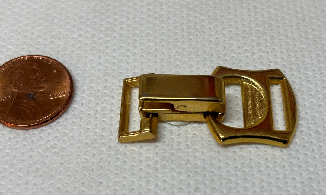 Clasp - Gold Tone Spring Loaded Bag Clasp / Buckle- Size 1 1/2" Long X ...