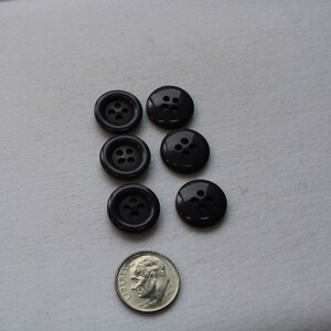 Black Buttons, Small Black Buttons, Thick Rim Size 5/8" (15mm) - Lot of ...