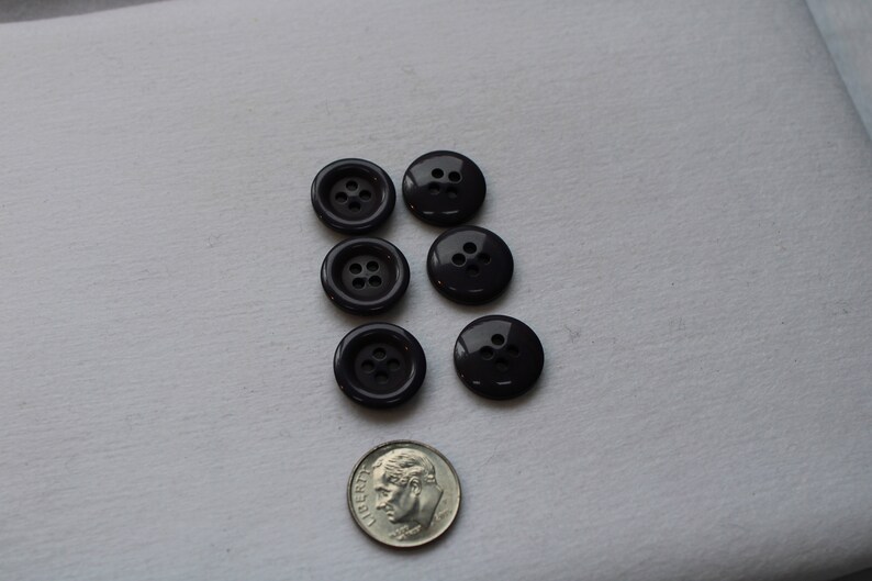 Black Buttons Small Black Buttons Thick Rim Size 5/8 - Etsy