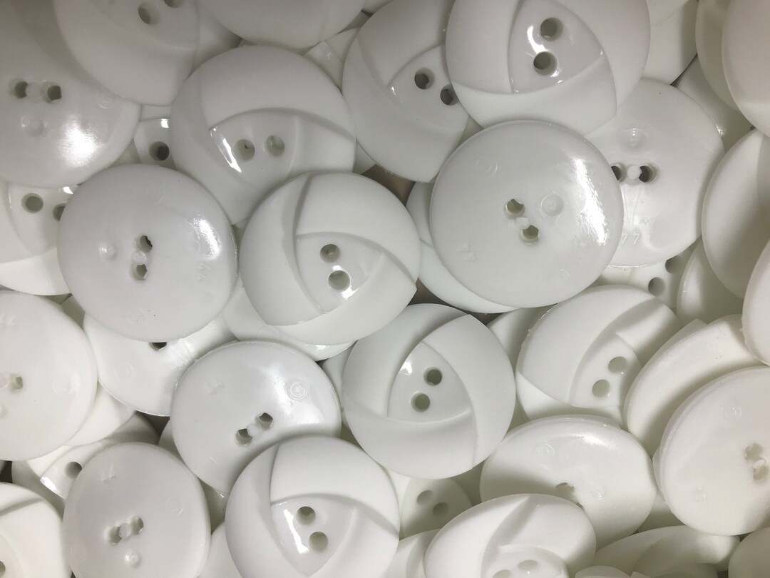 White (satin / Shiny) Button, 2 Hole White Button, 5 Sizes Available ...