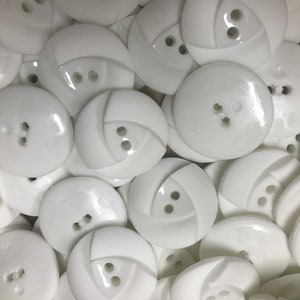 White (satin / Shiny) Button, 2 Hole White Button, 5 Sizes Available ...