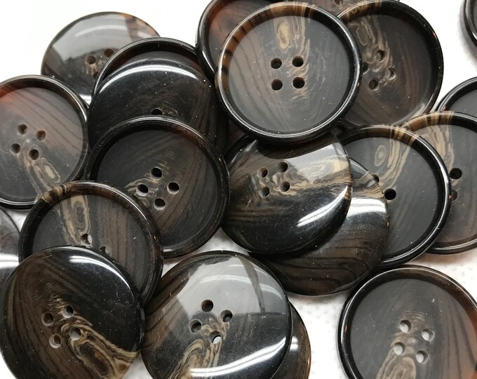 Large Deep Brown Buttons - Dark Brown Coat Button 1-1/8" (28mm), Lot of ...