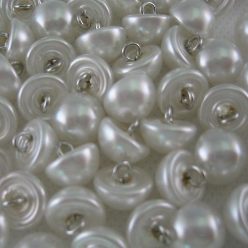 Pearl Buttons Domed Pearl Buttons With Wire Shank SIZE - Etsy