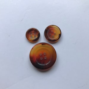 Orange Buttons, Three Sizes Available 7/8"(22mm), 5/8" (15mm), 1/2 ...