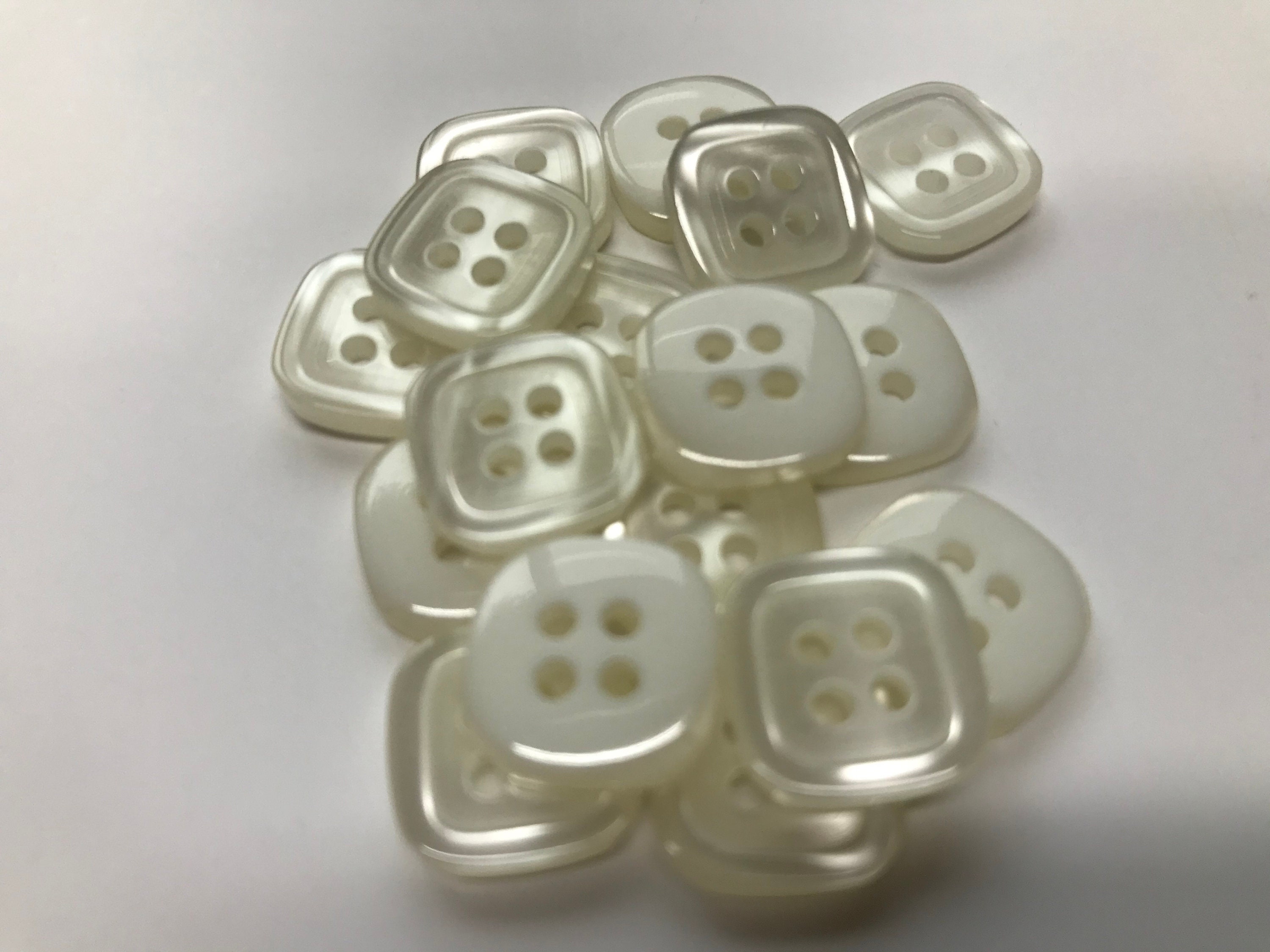 Square Pearl Buttons 6 Colors - Lot Size is 6 - Four Hole, Size 5/8" (15mm) Diagonal. - Etsy