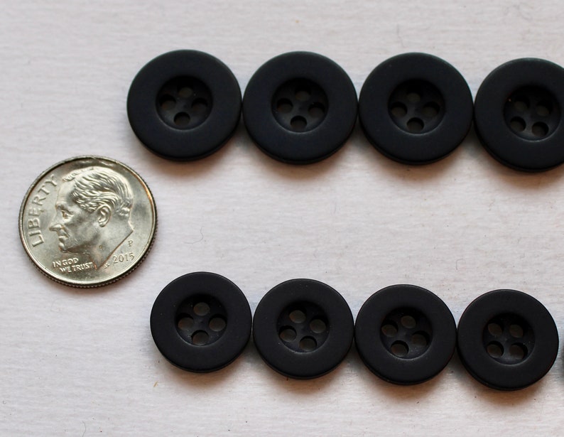 Dark Navy Satin Buttons Small Navy Buttons Wide Flat Rim 2 | Etsy