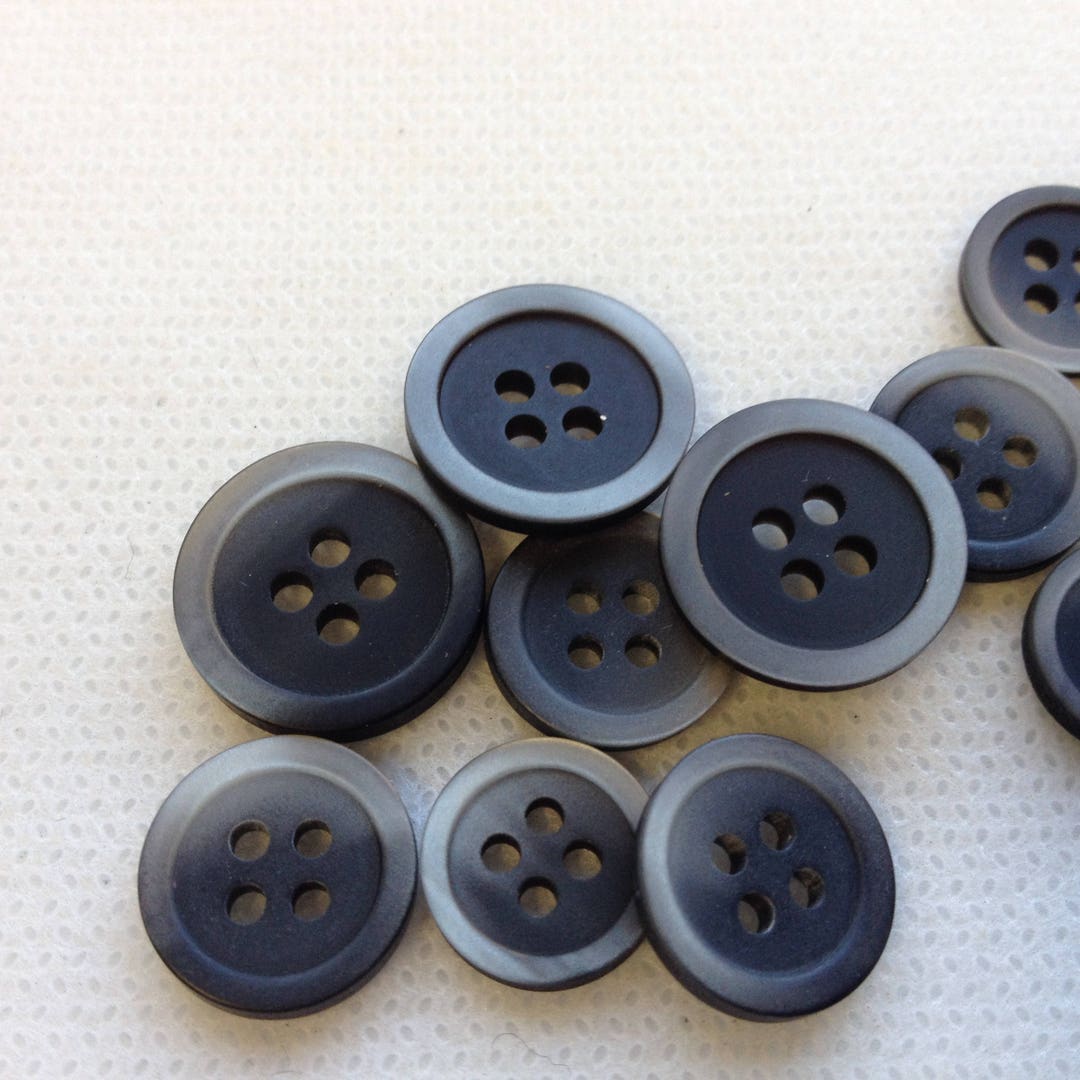 Smoke Satin Pearl Effect 4 Hole Buttons. 3 Sizes Available. Lot of 6 ...