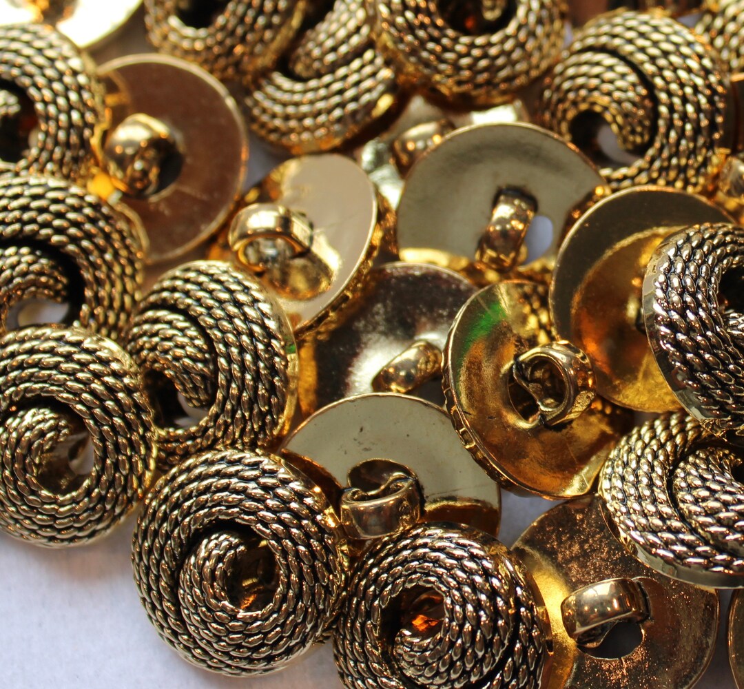 Gold Tone Rope Effect Fancy Shank Buttons - 3/4" (18mm - Lot of 6 - Etsy
