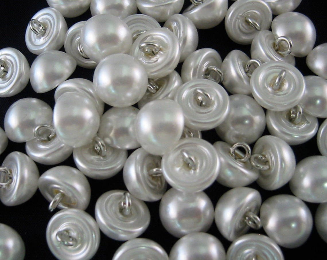 Pearl Buttons, Domed Pearl Buttons With Wire Shank, SIZE 1/2"(13mm ...