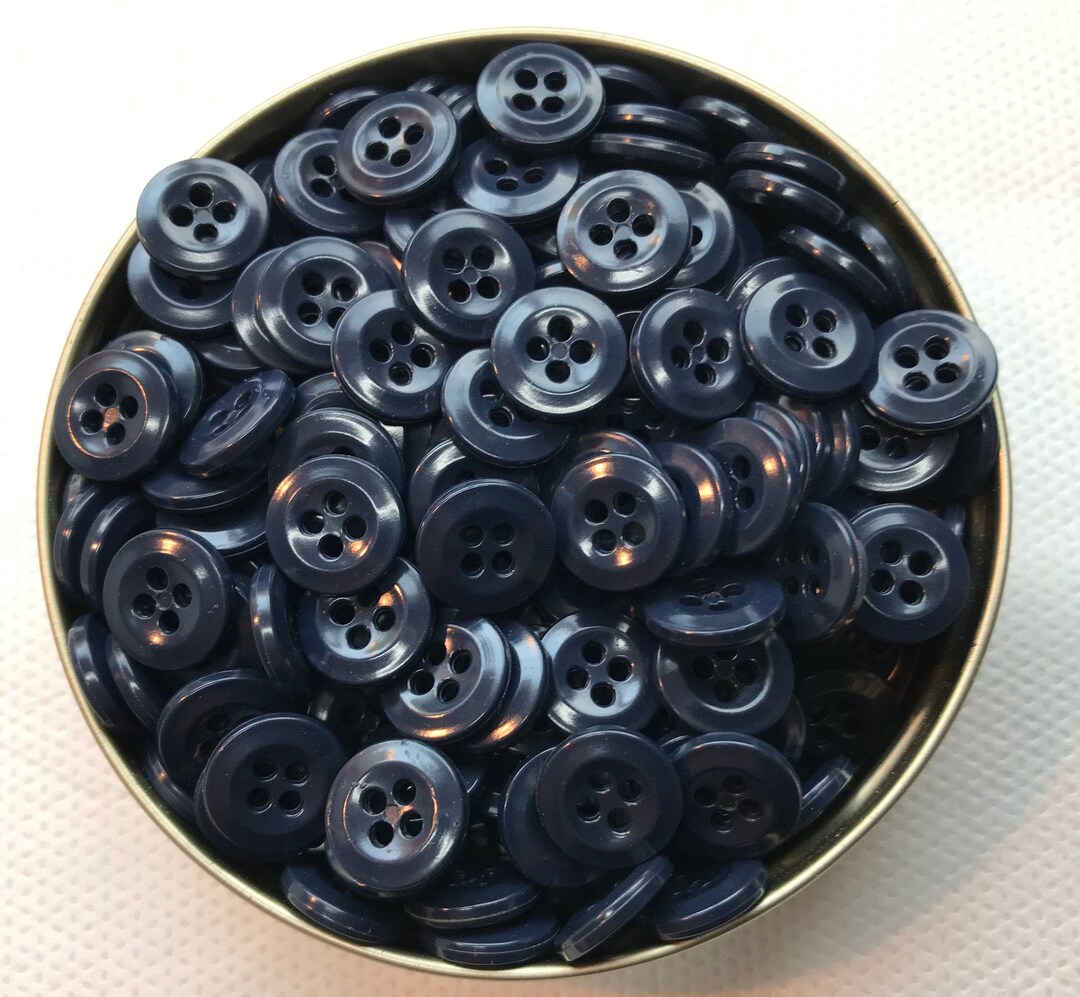 Navy Blue Button, Navy Blue Buttons, 4 Hole Lot of 10-50-100-500 ...
