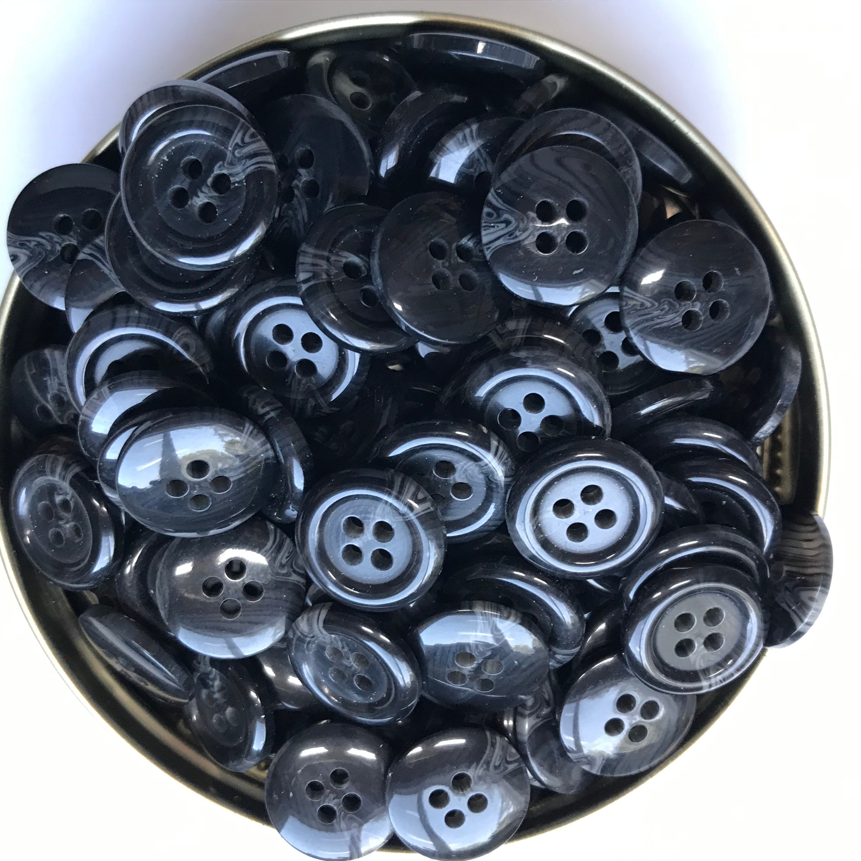 Dark Gray buttons 4 hole 5/8 15mm in diameter round | Etsy