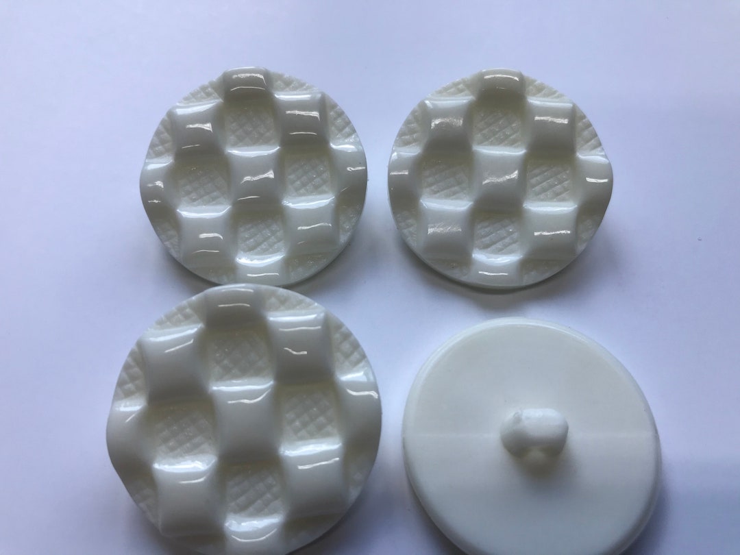 Large White Shank Button 1 3/16" ( 30mm) in Diameter - Lot of 6 ...