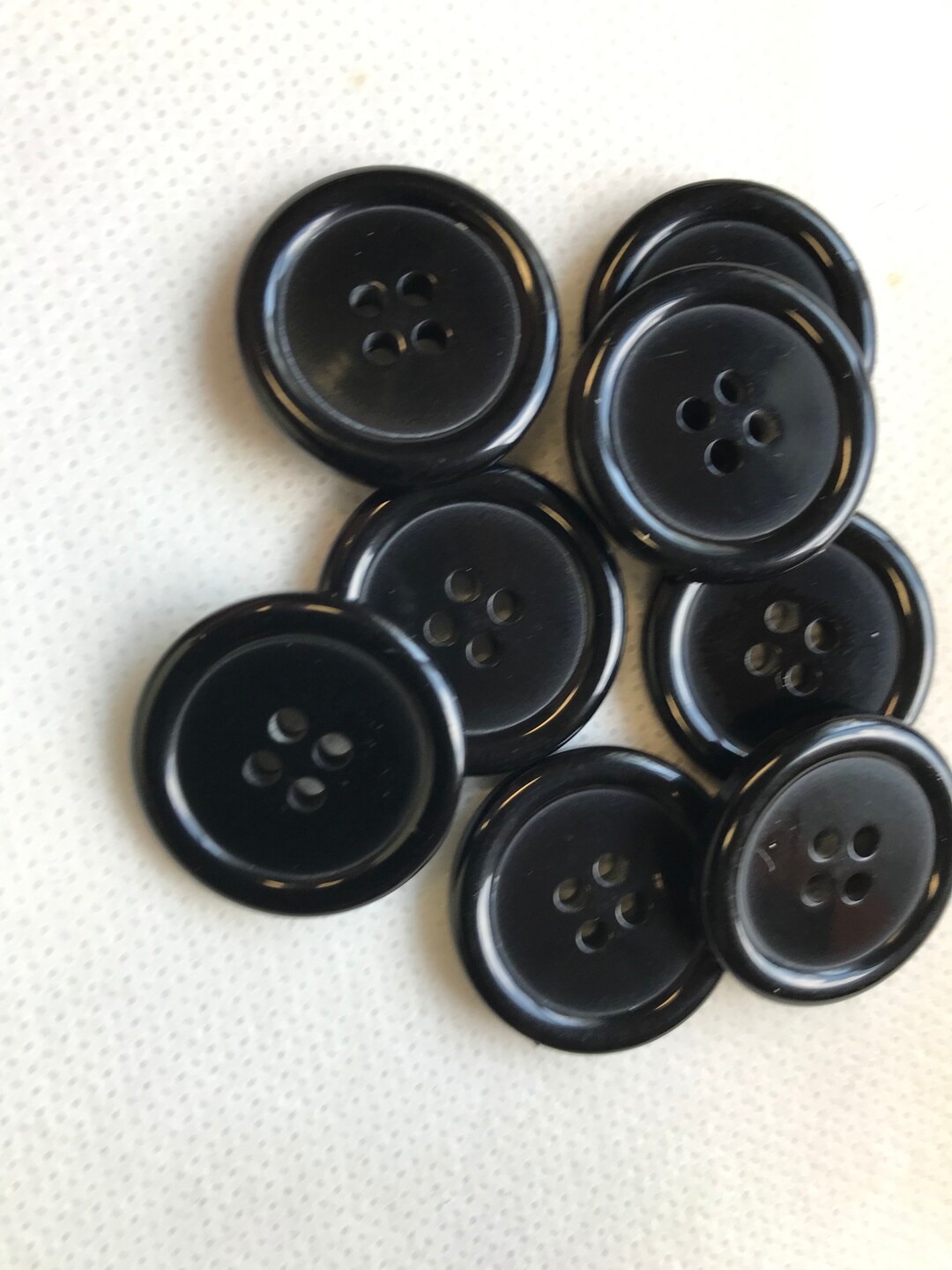 Black Buttons. Large Black Buttons. Shiny 4 Hole Size is 15/16" (23mm ...