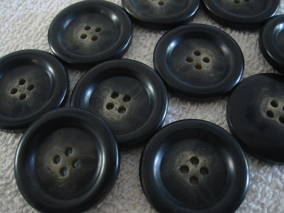 Dark Gray Buttons Large Buttons Coat Button Lot of 4. Size is 1 3/8 ...