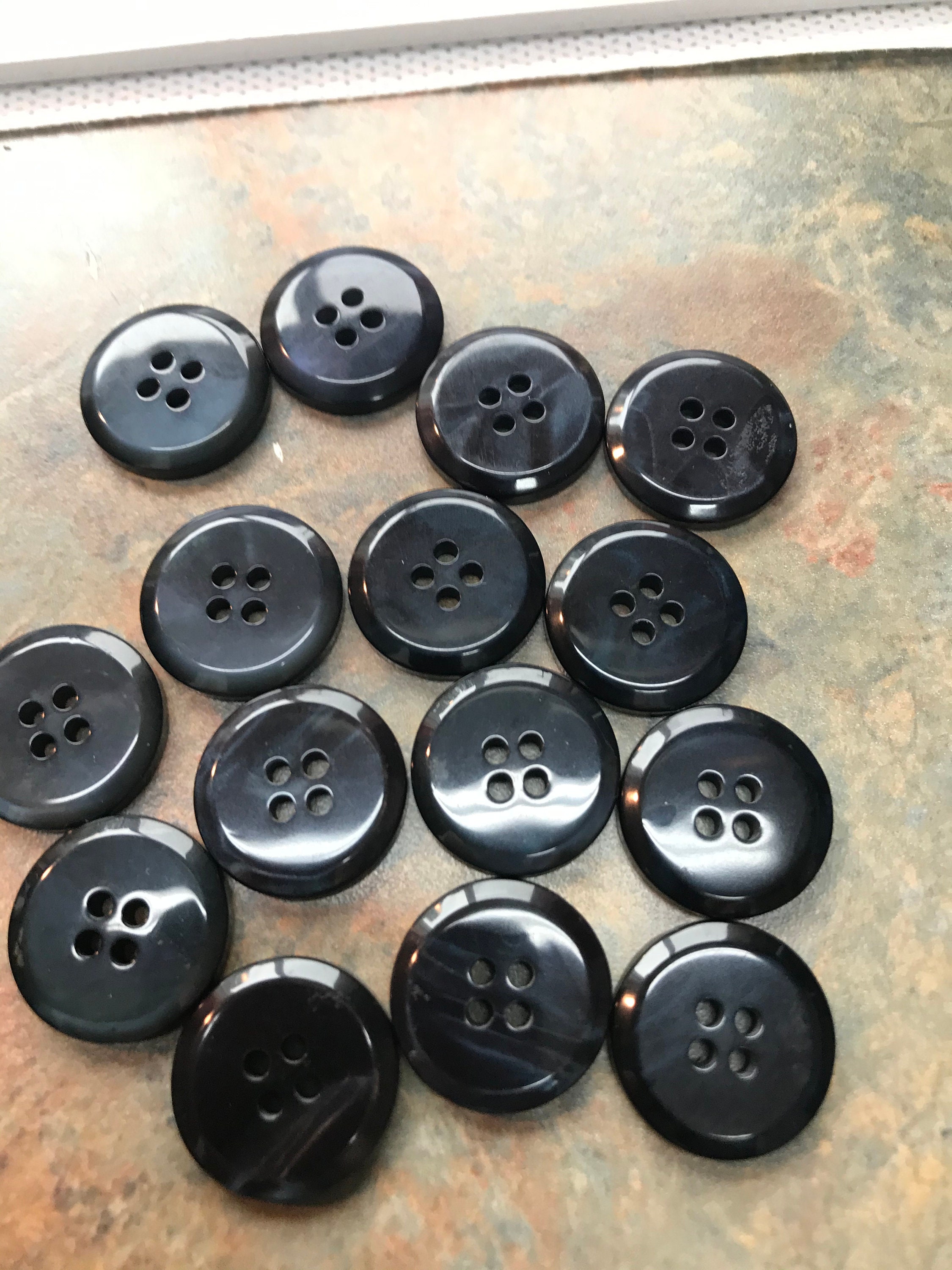 Botón Color azul oscuro perlado con borde biselado 4 | Etsy