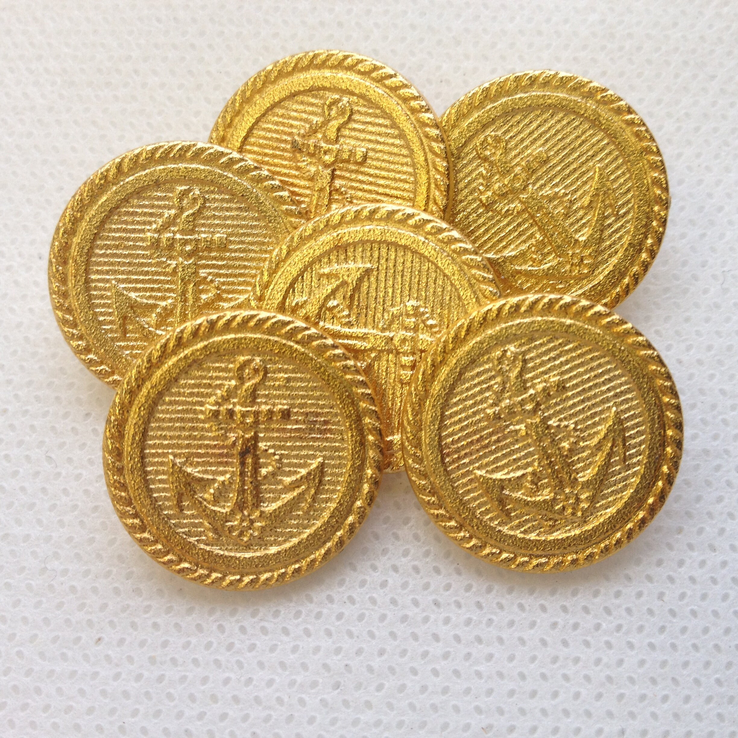 Anchor Button. Gold Anchor Button. Size 13/16 Lot of 4 | Etsy